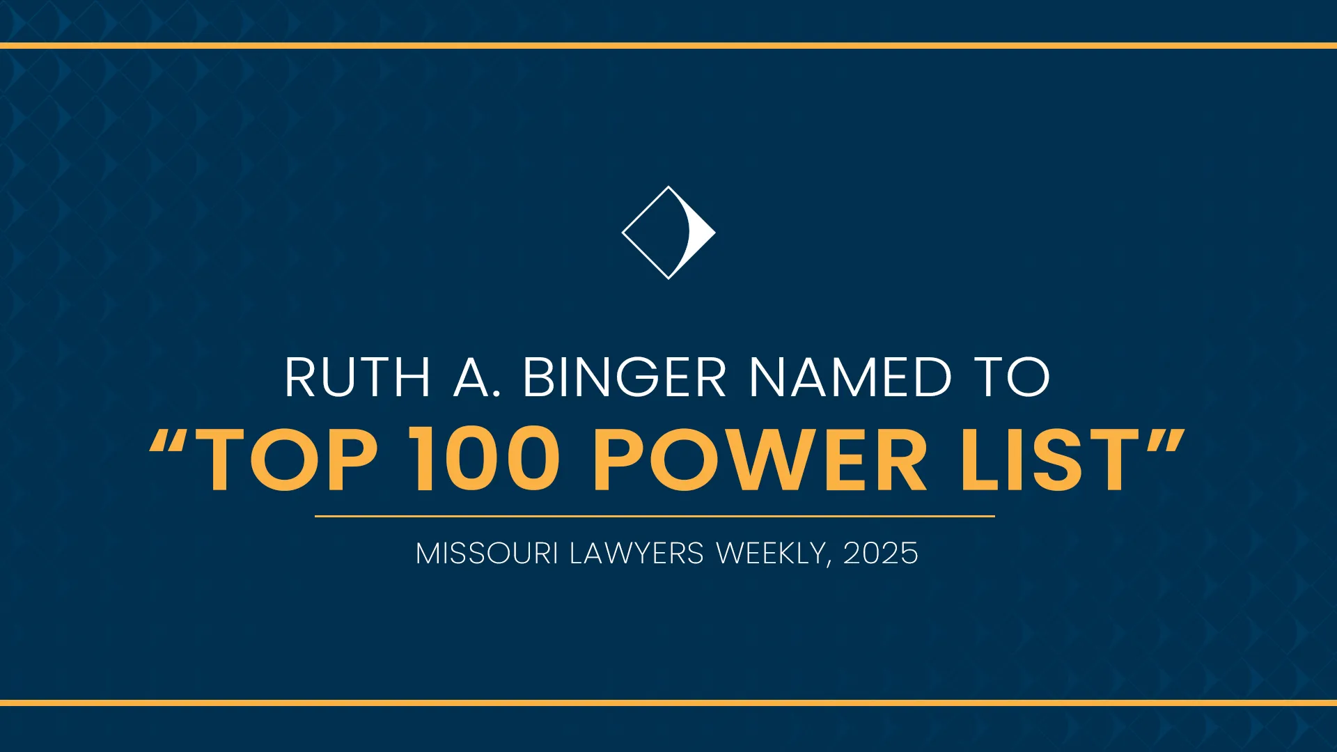 Ruth Binger Named to 2025 Top 100 POWER List
